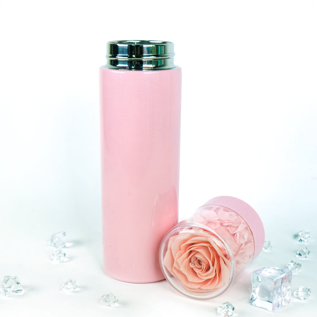 Preserved Rose Thermal Flask – Pink (Pink Bottle)